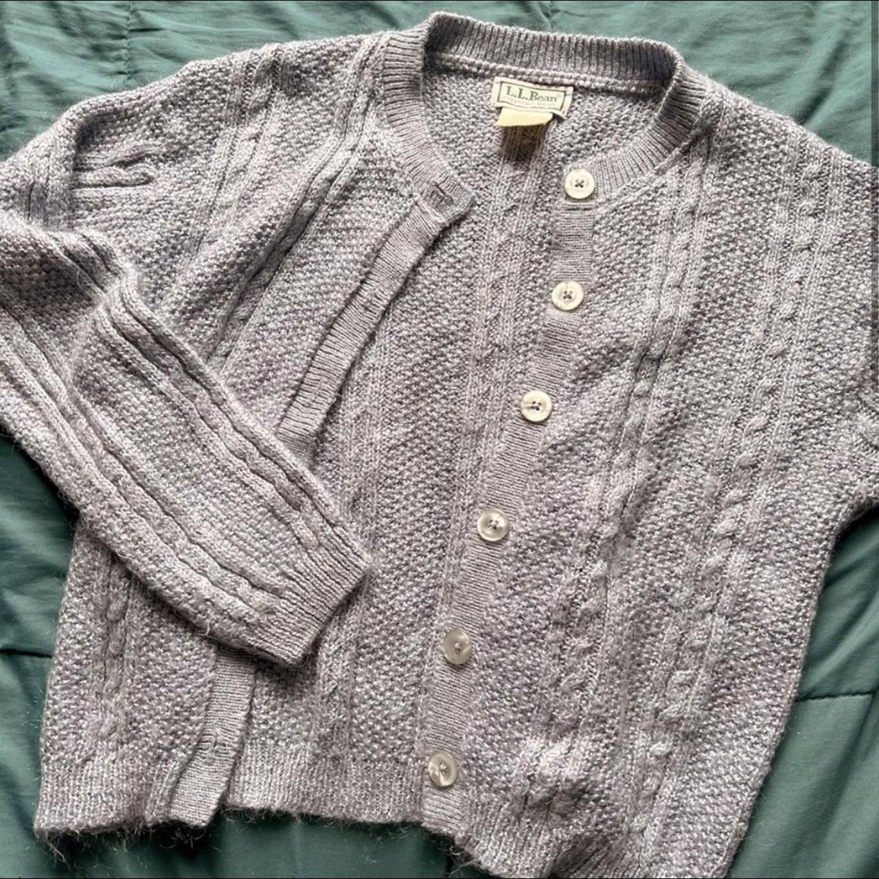 Vintage L.L.Bean Periwinkle Mohair Cardigan... - Depop
