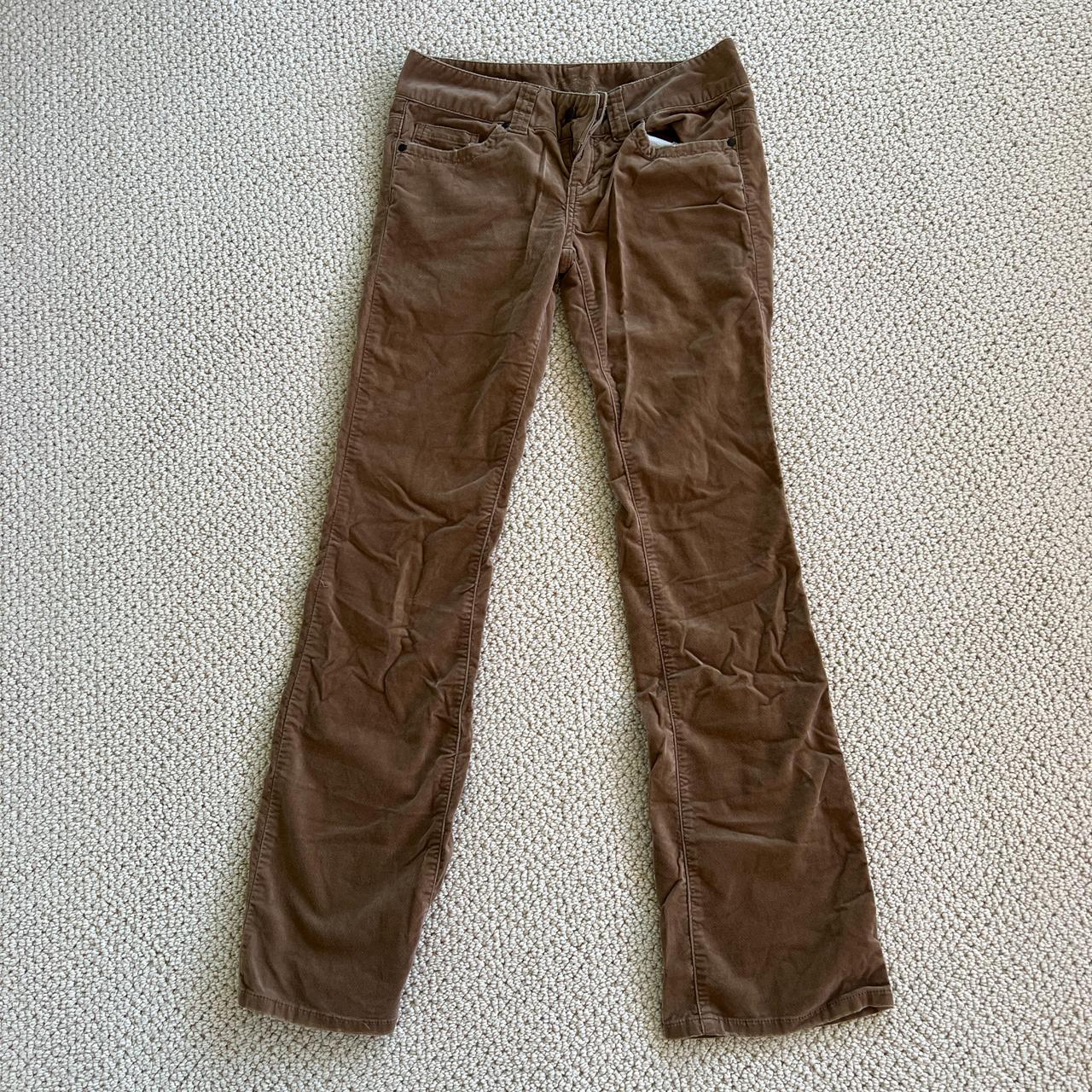 American Rag Cie velvet low waisted brown flared... - Depop