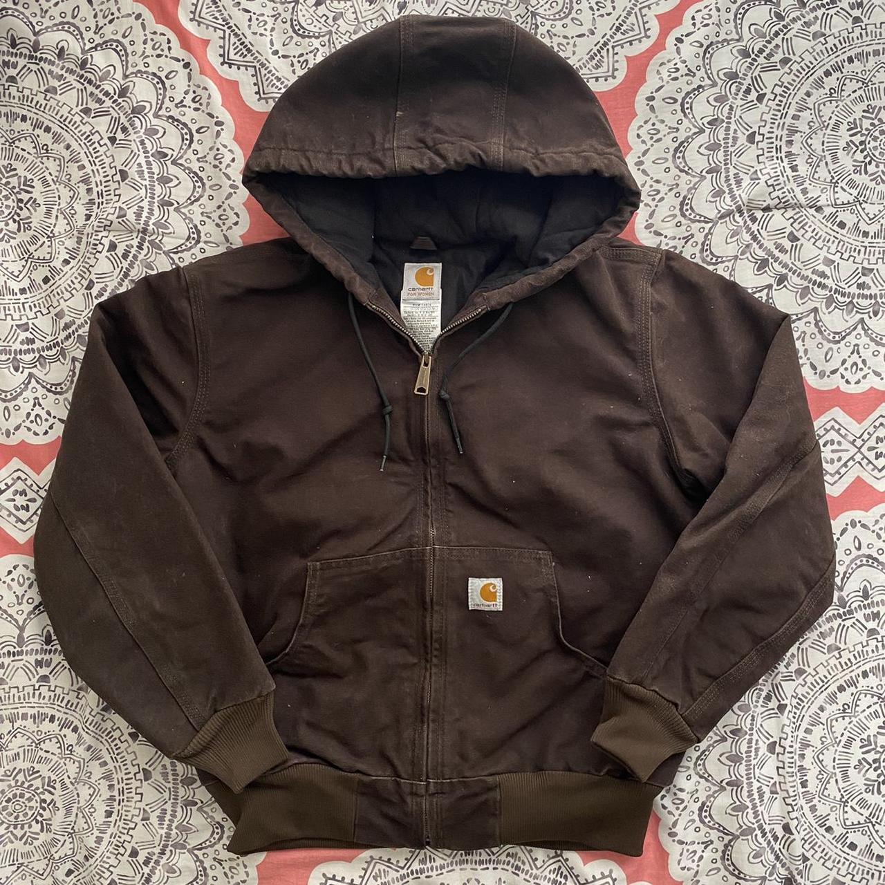 Womens Dark Brown Carhartt Jacket. Womens Duck... - Depop