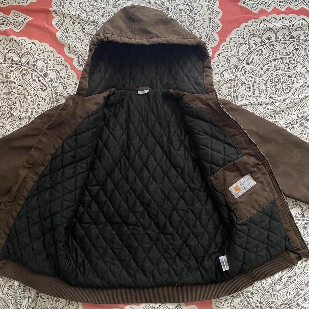 Womens Dark Brown Carhartt Jacket. Youth size XL... - Depop