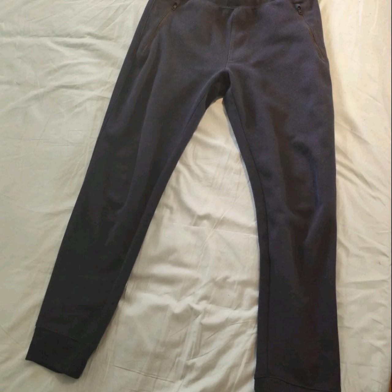 Uniqlo Navy Blue Joggers Track Lounge Pants Zip... - Depop