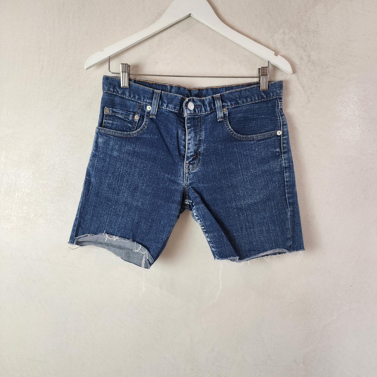 Levi dark denim shorts size 10-12 Medium length... | Depop