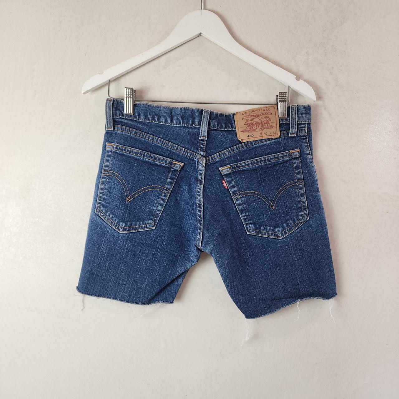Levi dark denim shorts size 10-12 Medium length... | Depop