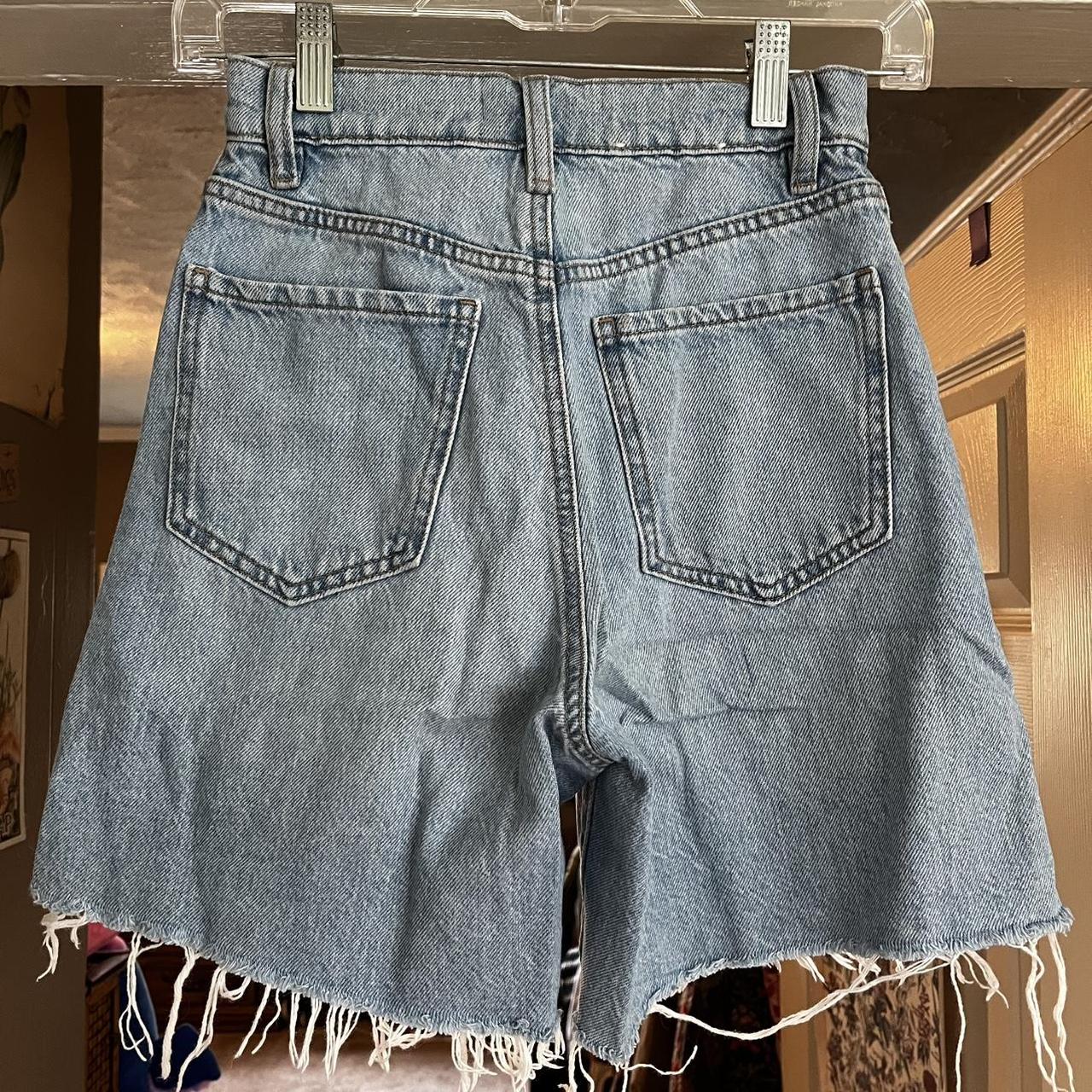 ultra high-waisted garage denim jorts with frayed... | Depop