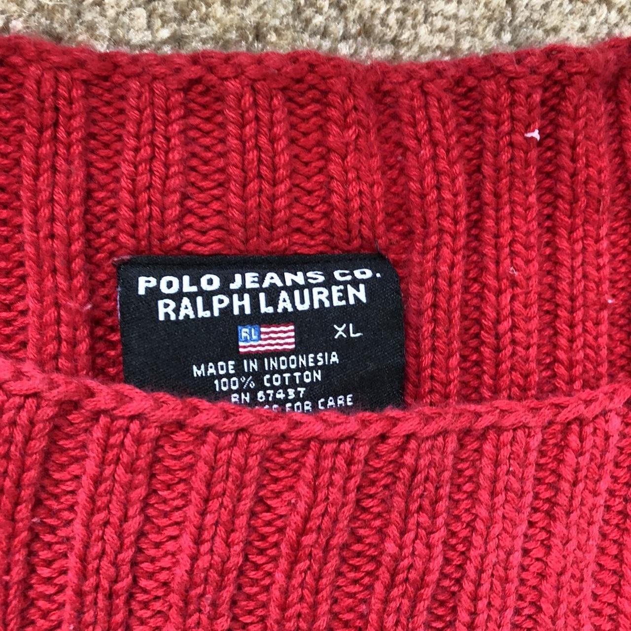 Red Ralph Lauren flag sweater • lovely vintage... - Depop