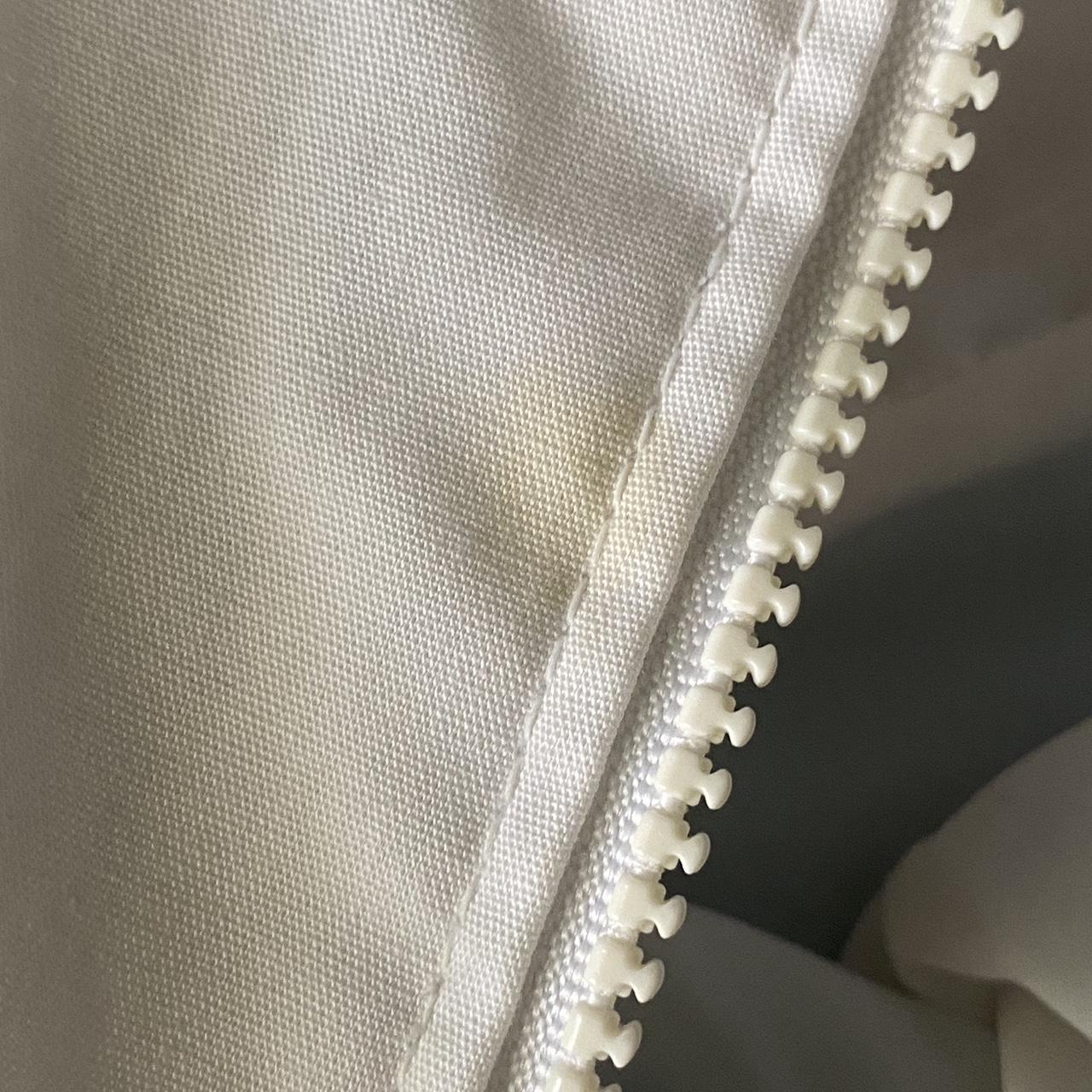 White and blue Bose windbreaker jacket with zipper... - Depop