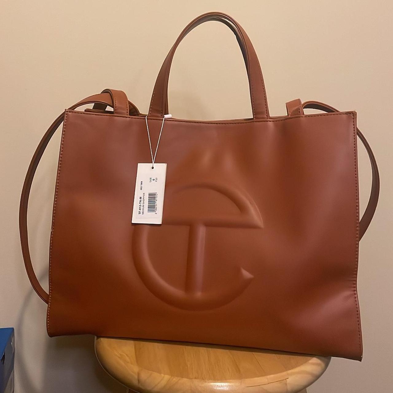 MEDIUM SIZED BROWN TELFAR BAG (WORN ONCE WITH TAG,... - Depop