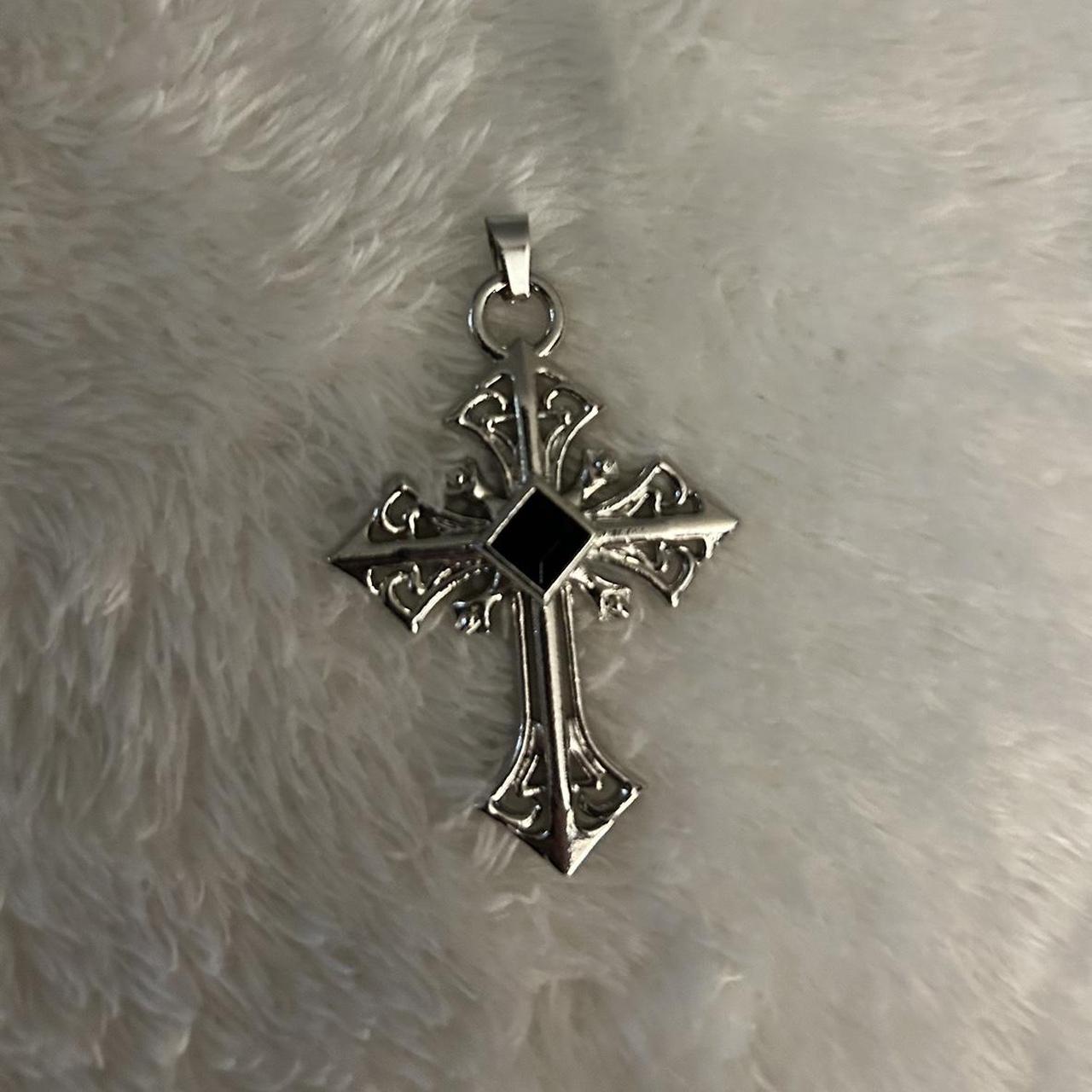 silver cross charm !! soooo cute fr baddie vibes,... - Depop