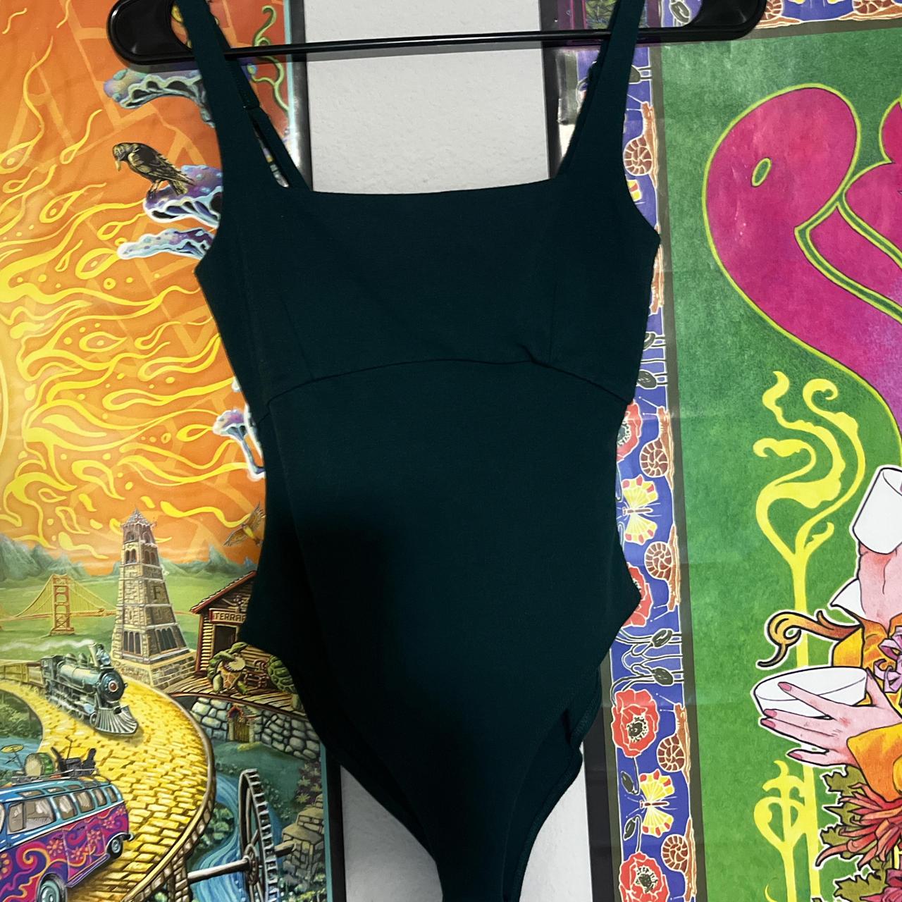 dark green body shaping bodysuit marked as skims for... - Depop