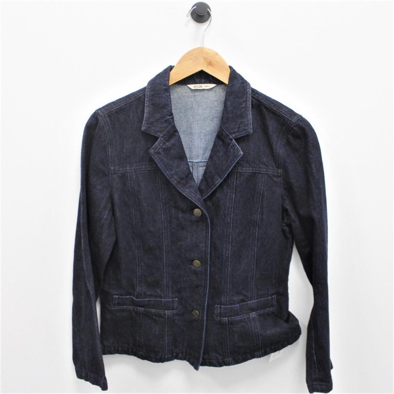 MCM Monogram Denim Jacket Women's Long Sleeve Button... - Depop
