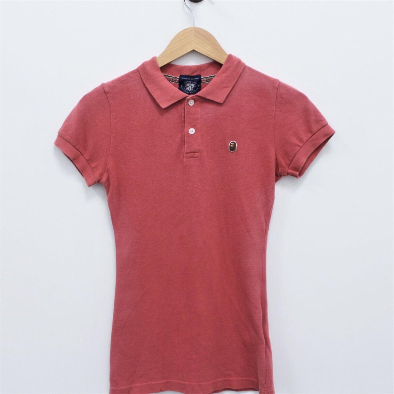 Bape A Bathing Ape Embroidered Logo Polo Shirt Dark... - Depop