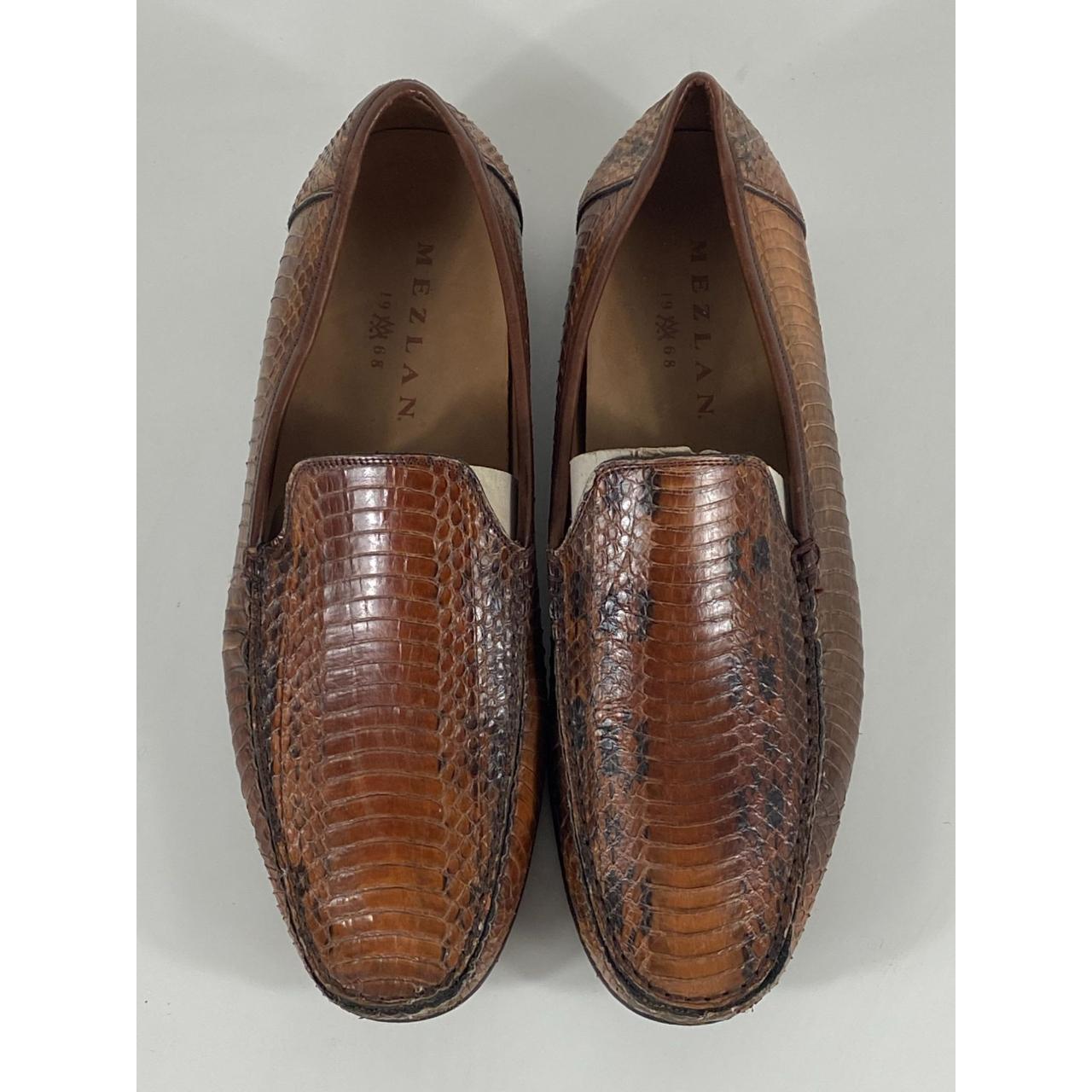Mezlan Genuine Exotic Snake Skin Leather Loafers... - Depop