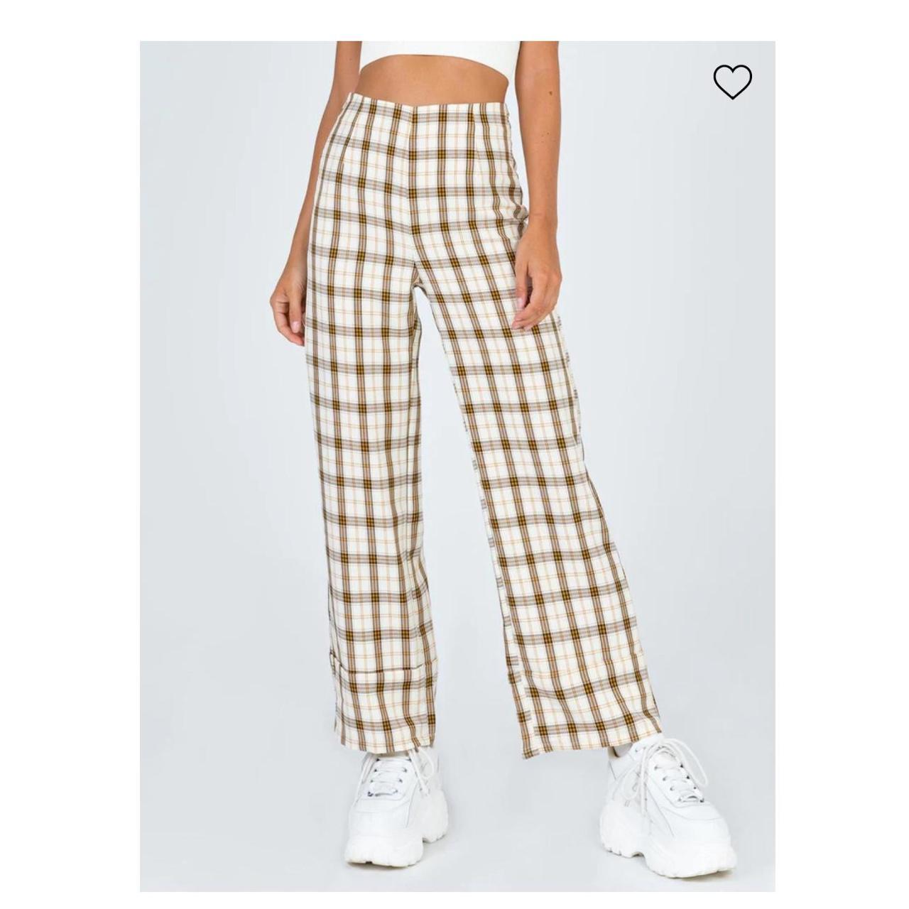 Euros yellow checkered pants from princess polly.... - Depop