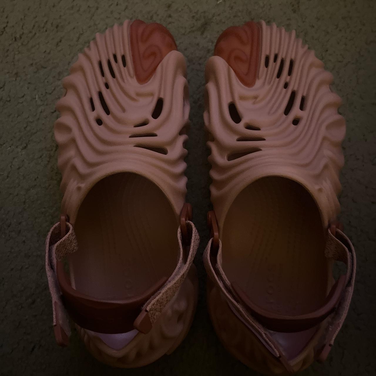 Crocs Men's Red and Burgundy Clogs | Depop