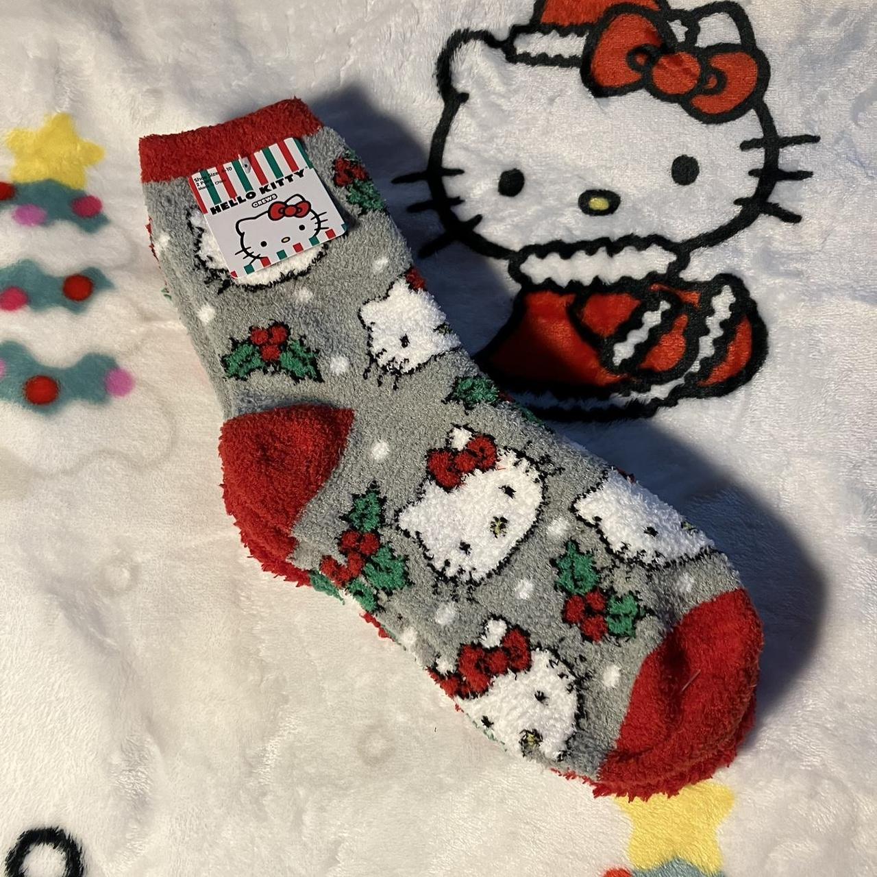 Fuzzy Hello Kitty Christmas Socks!! 🎄 #hellokitty... - Depop