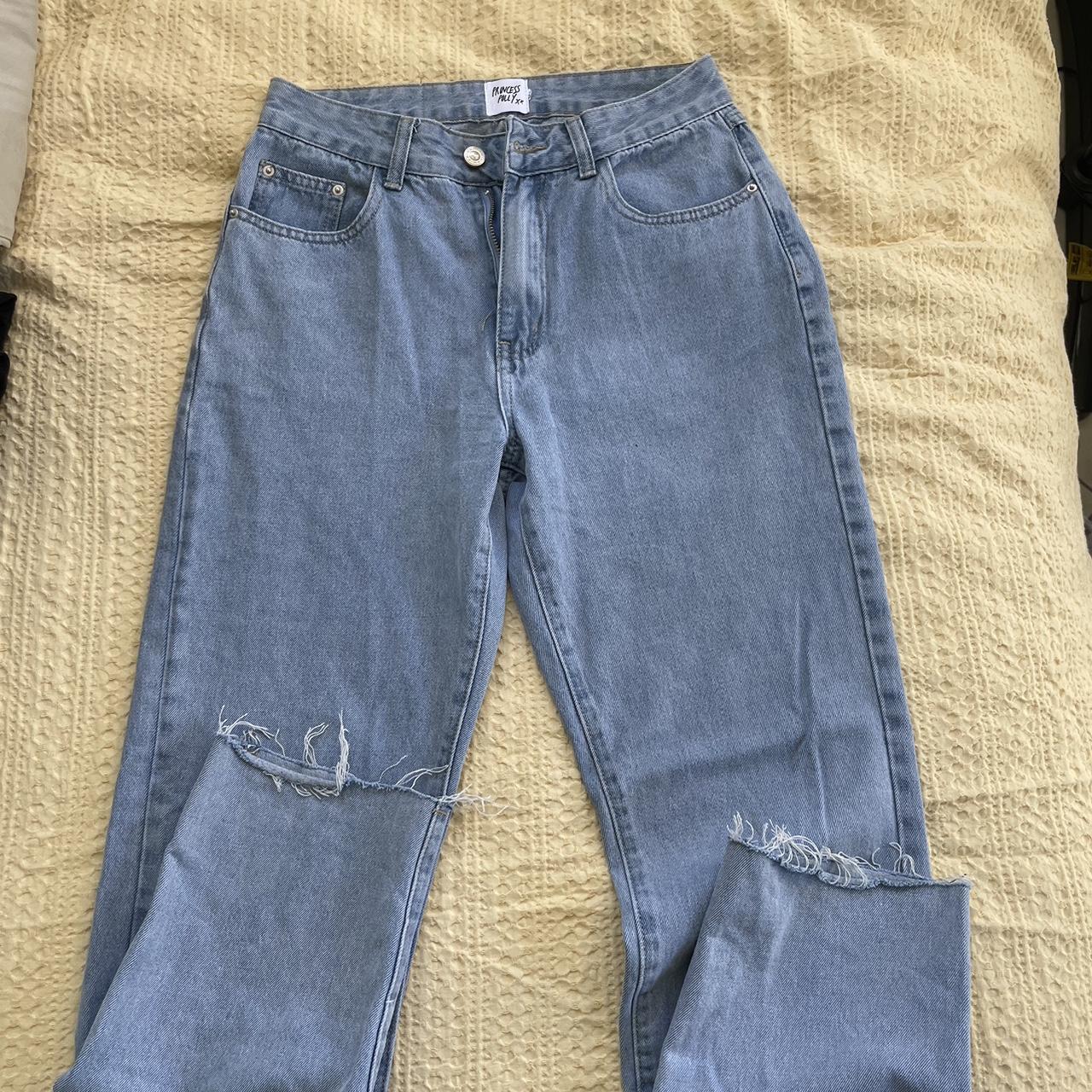 denim jeans from princess polly cut the size tag... - Depop
