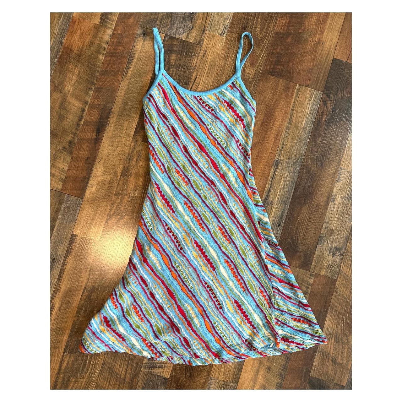 VTG Coogi Sweater Knit Mini Dress Y2K Spaghetti... | Depop