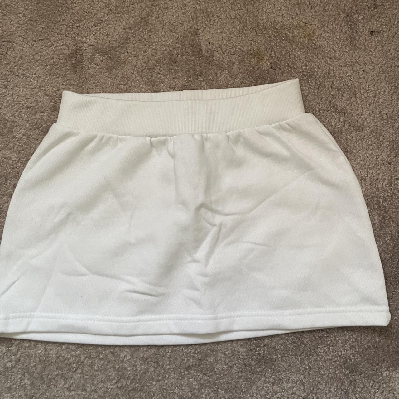 PrettyLittleThing white micro mini skirt Never worn... - Depop