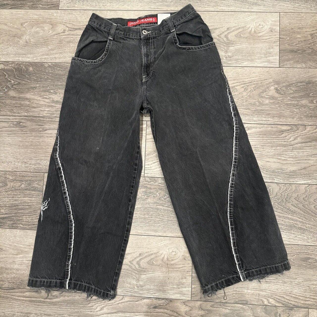 VINTAGE 90s JNCO Jeans Mens Black Crown Baggy Skater... - Depop