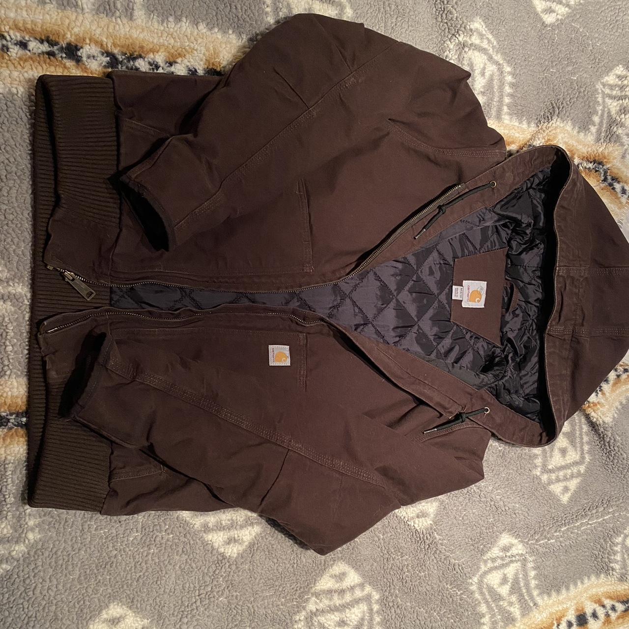 Brown Carhartt Jacket Women's size:... - Depop