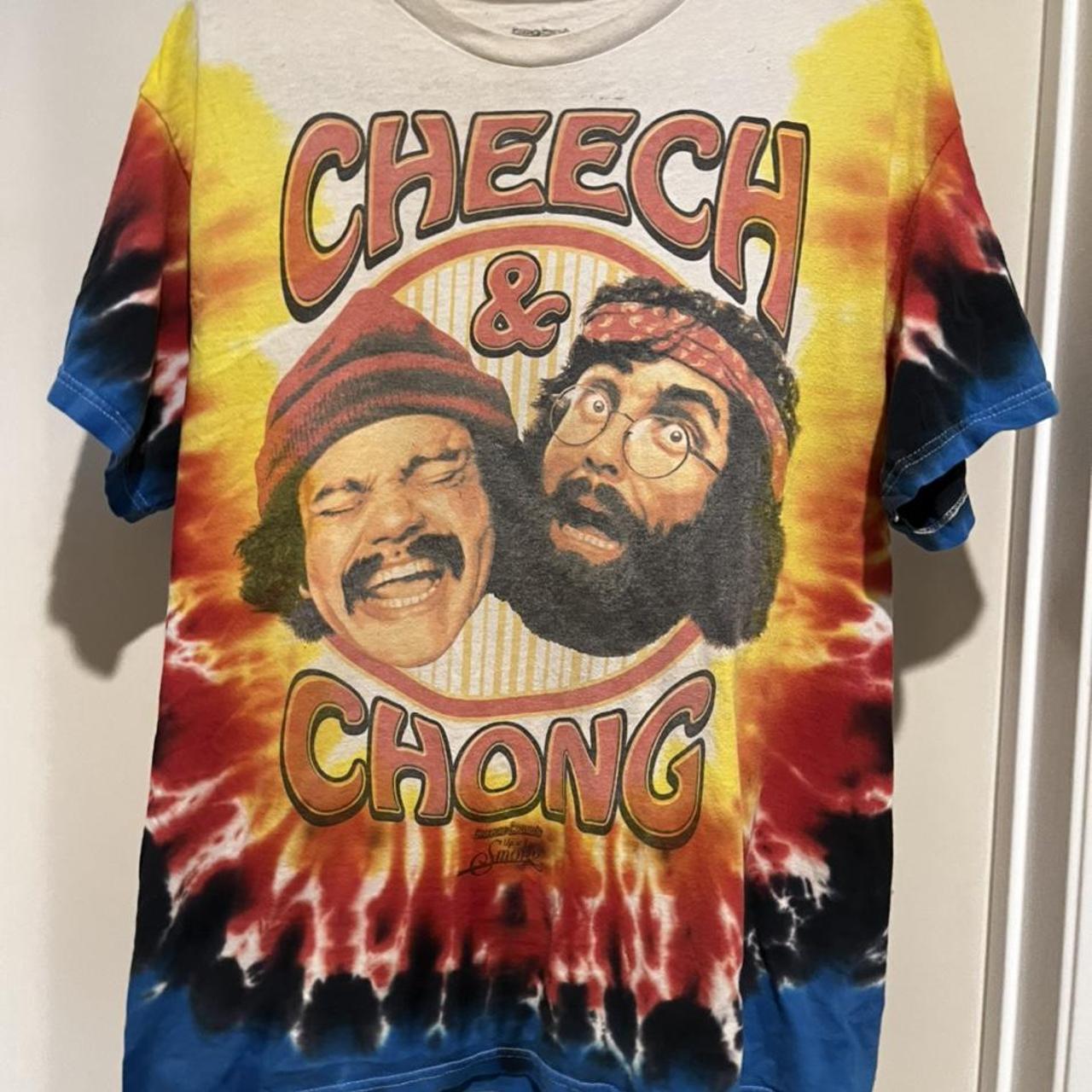 Vintage cheech and Chong tie dye tee 27” long 21”... - Depop