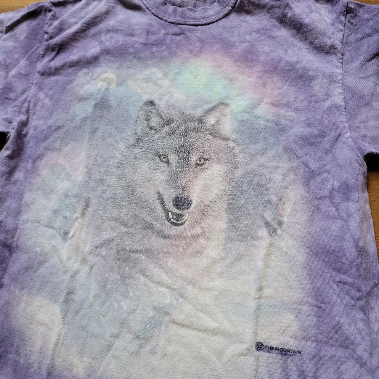 vtg y2k THE MOUNTAIN wolf pack graphic print all... - Depop