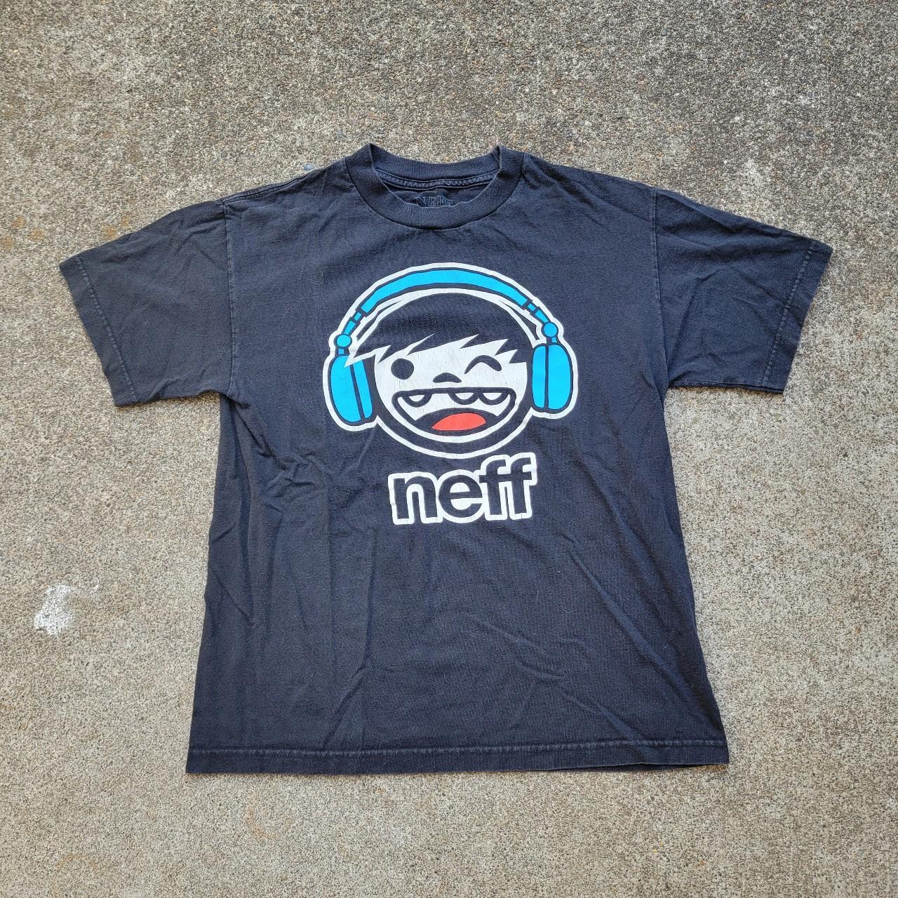 vtg y2k NEFF headphone kid spellout graphic print... - Depop