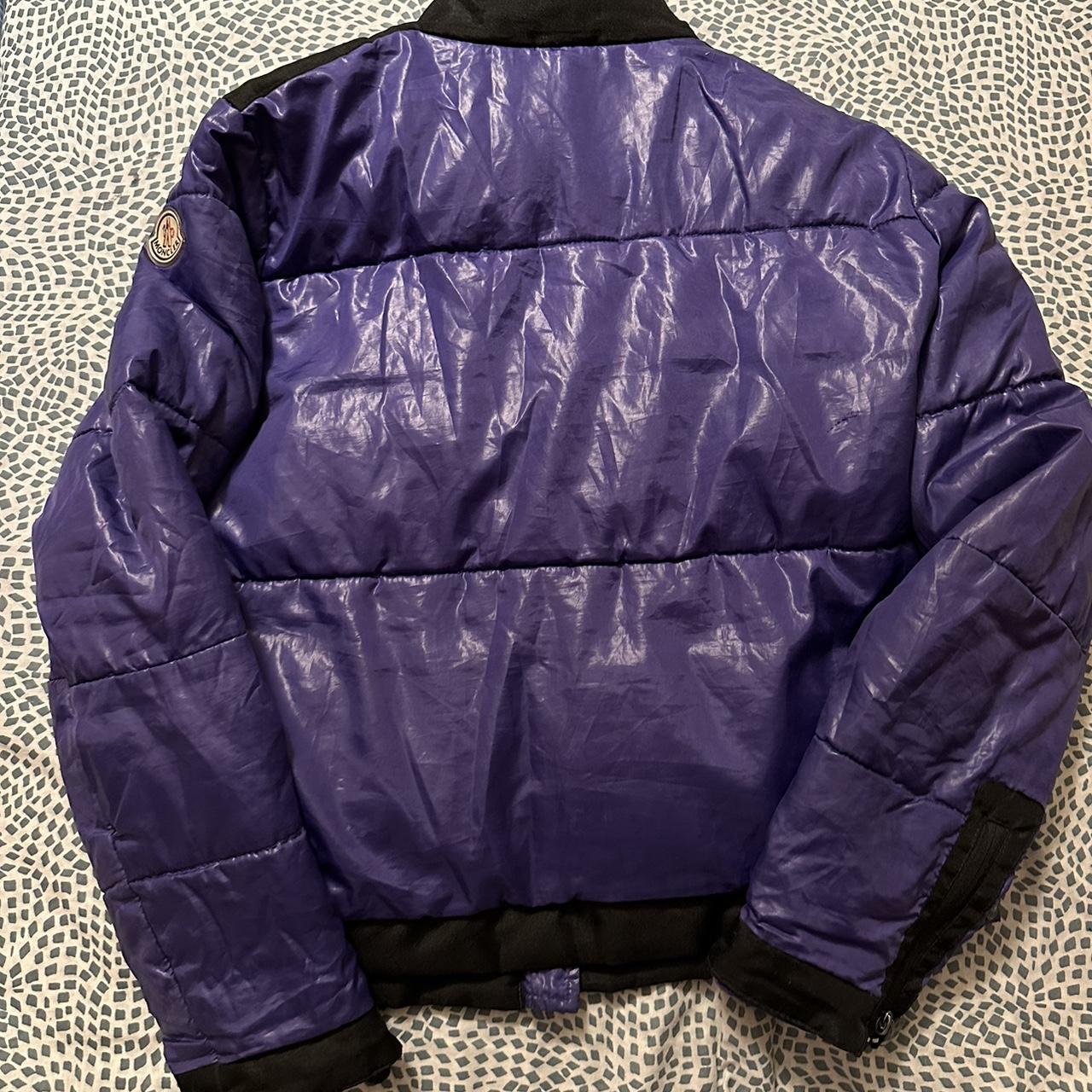 vintage moncler purple and blackdown puffer... - Depop