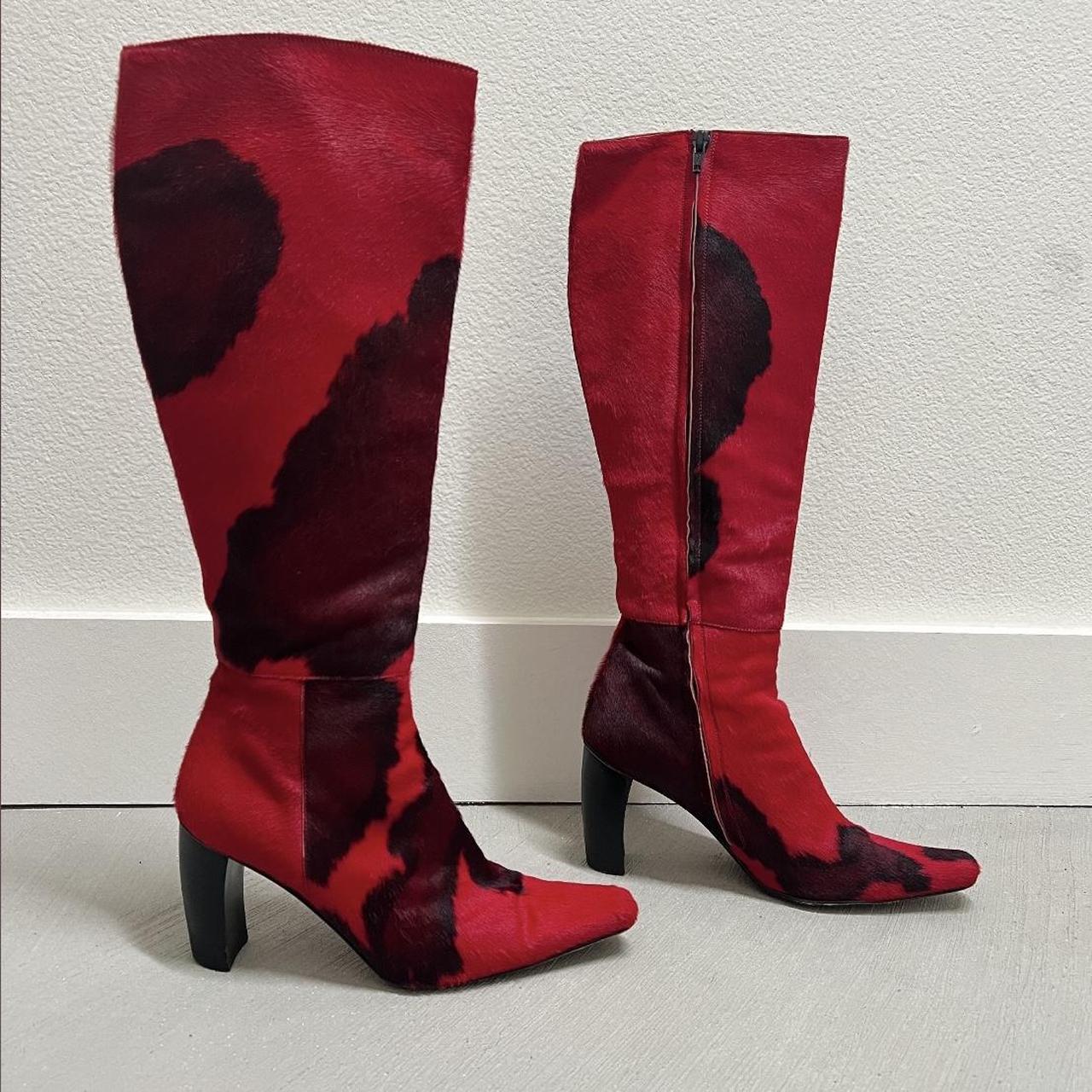 Women's Red and Black Boots | Depop