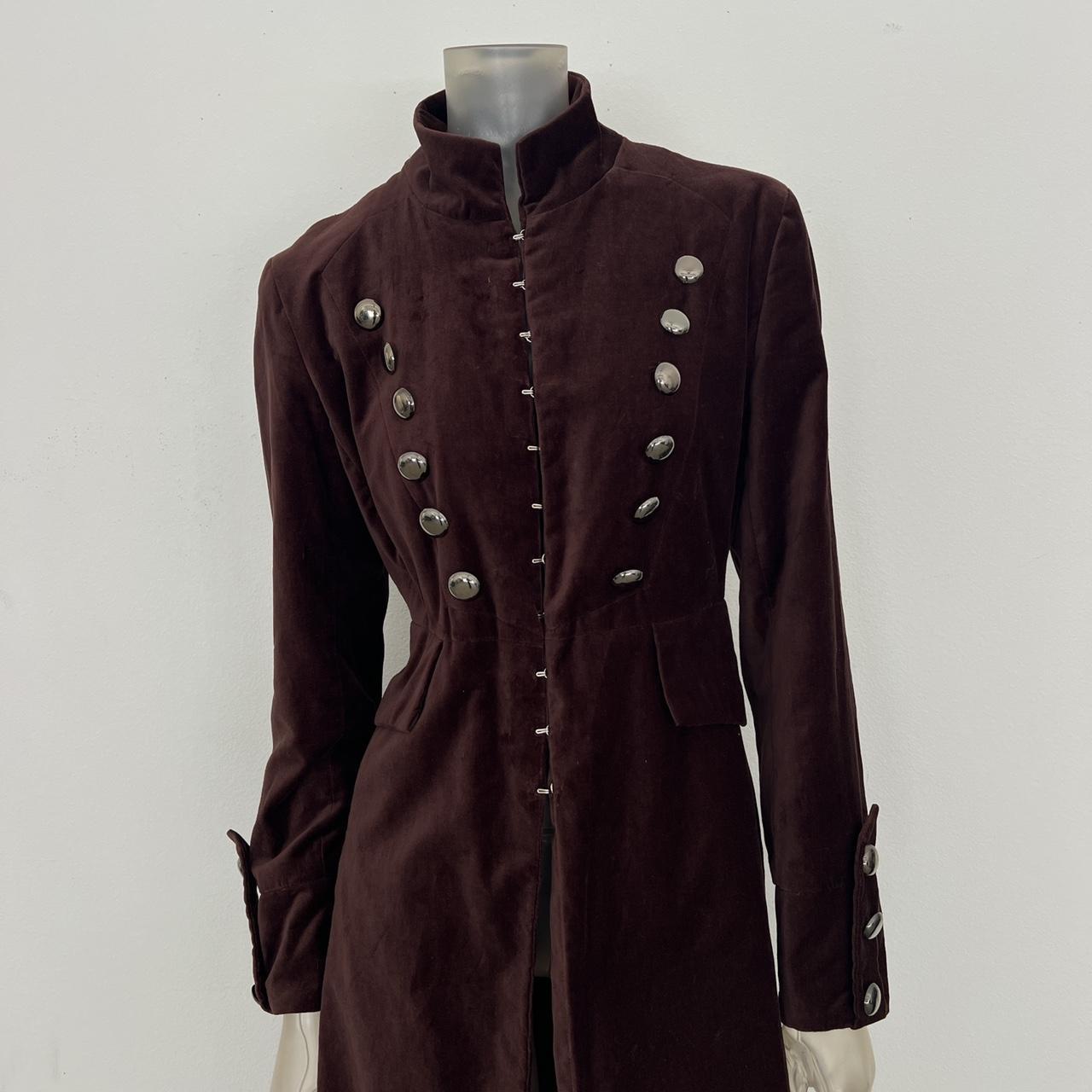 Vintage brown velvet victorian/military/equestrian... - Depop