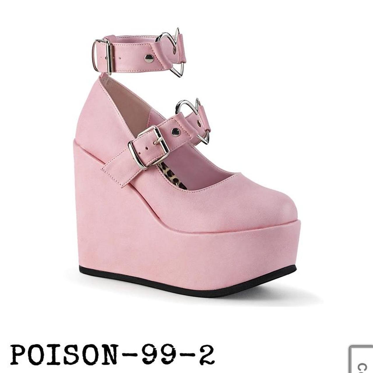 Baby pink demonia heels - worn once - tiny scratch... - Depop