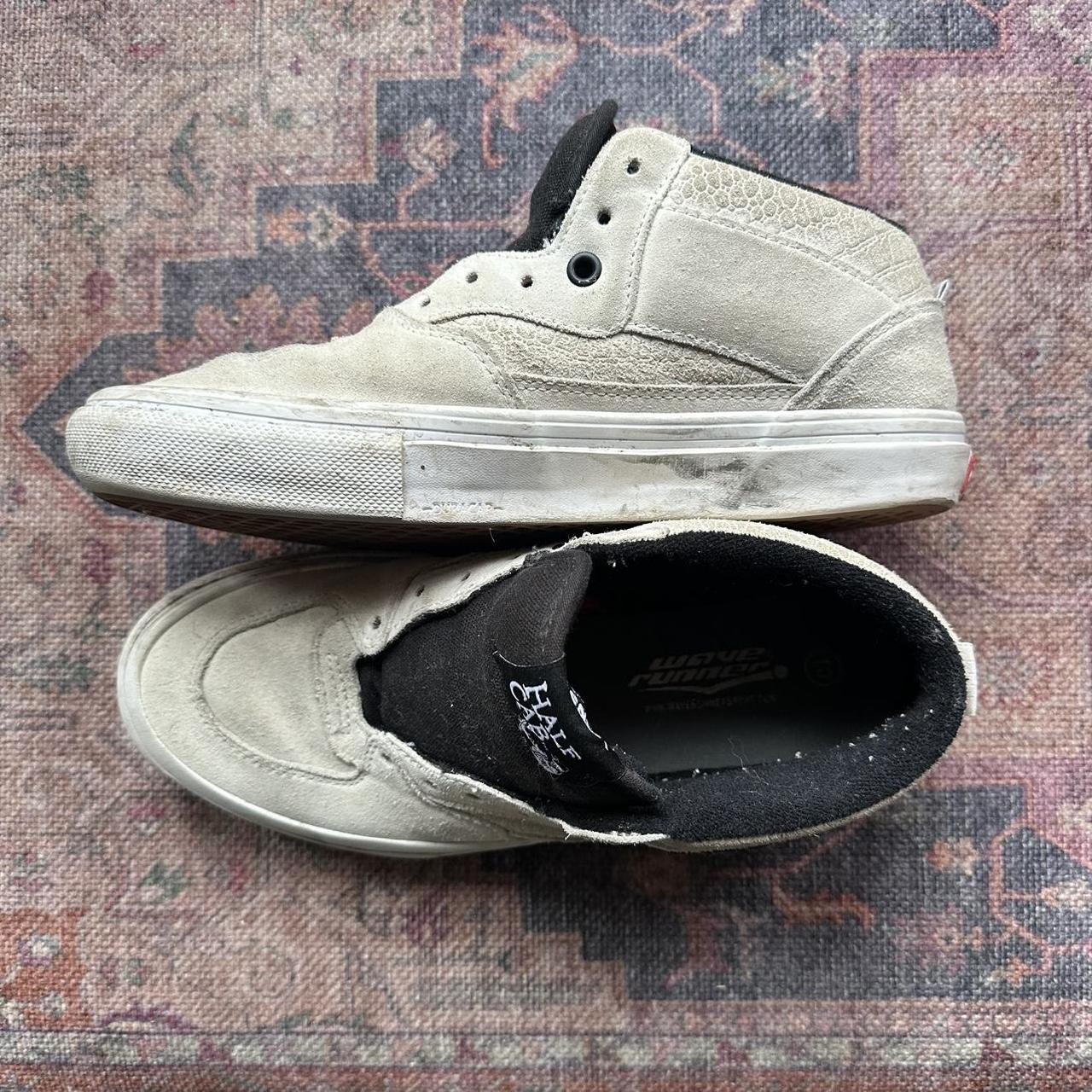 White and black Vans Half Cab high top WaveRunner... | Depop