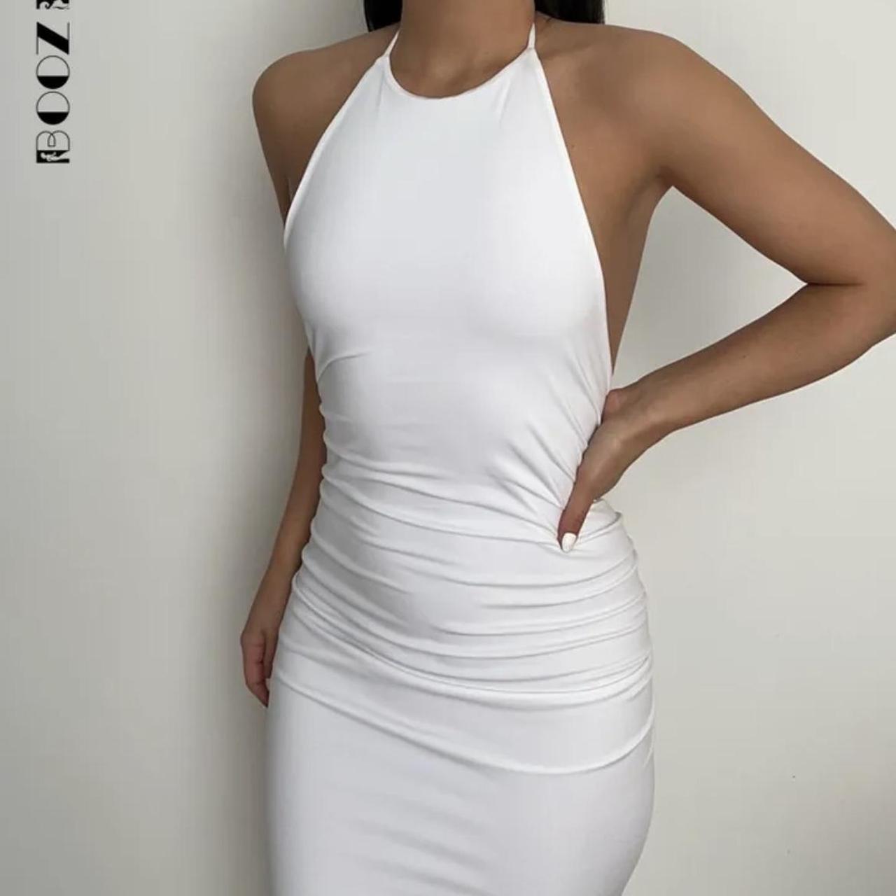 Rushed backless halter neck maxi dress. Stunning on.... - Depop