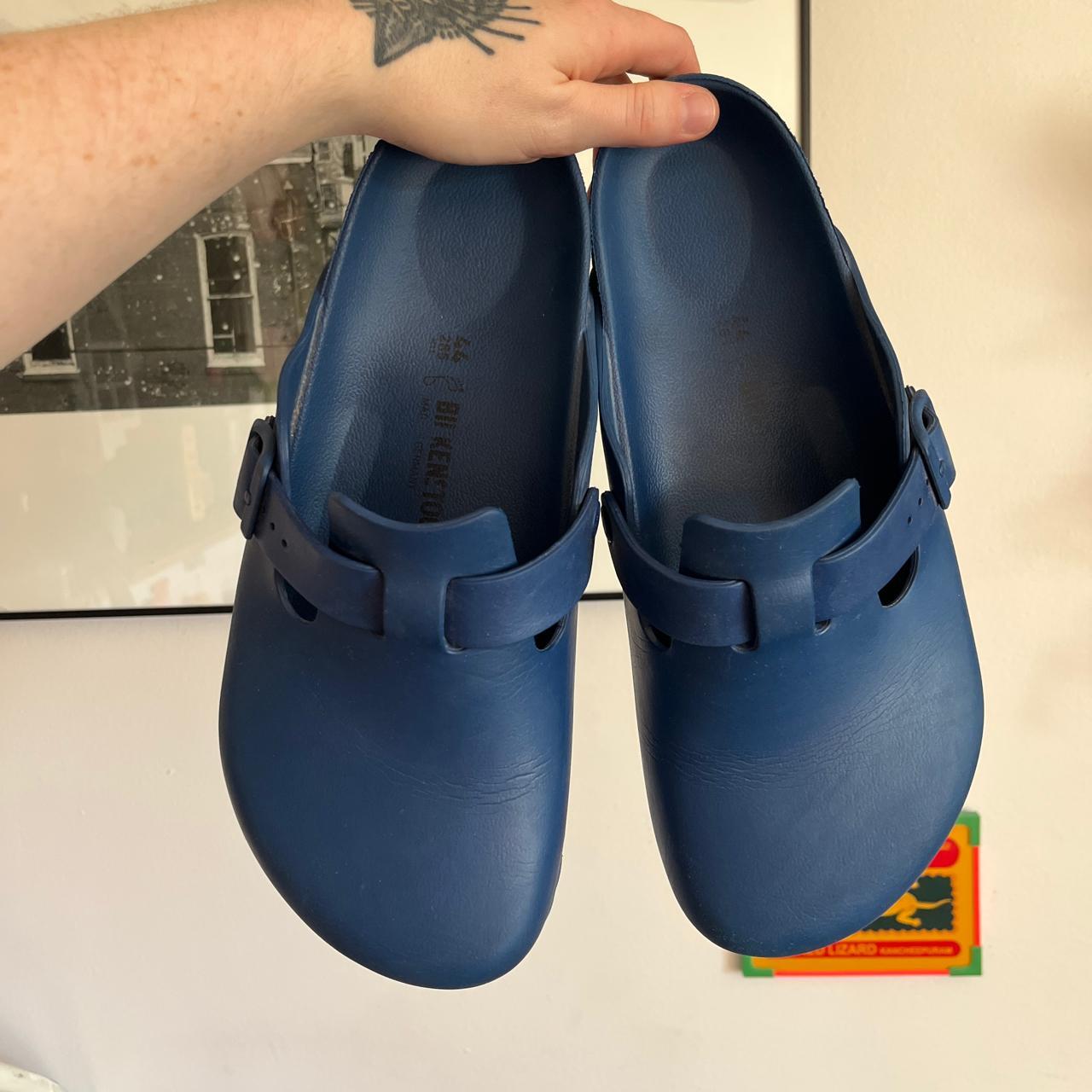 Navy Birkenstocks EVA Boston clog - Depop