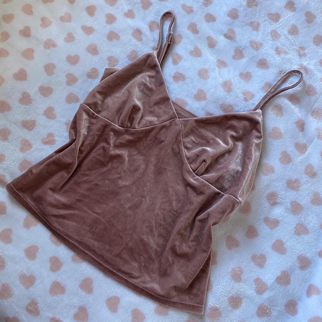 🤍 pink rose velvet tank top 🤍 super cute y2k pink/... - Depop
