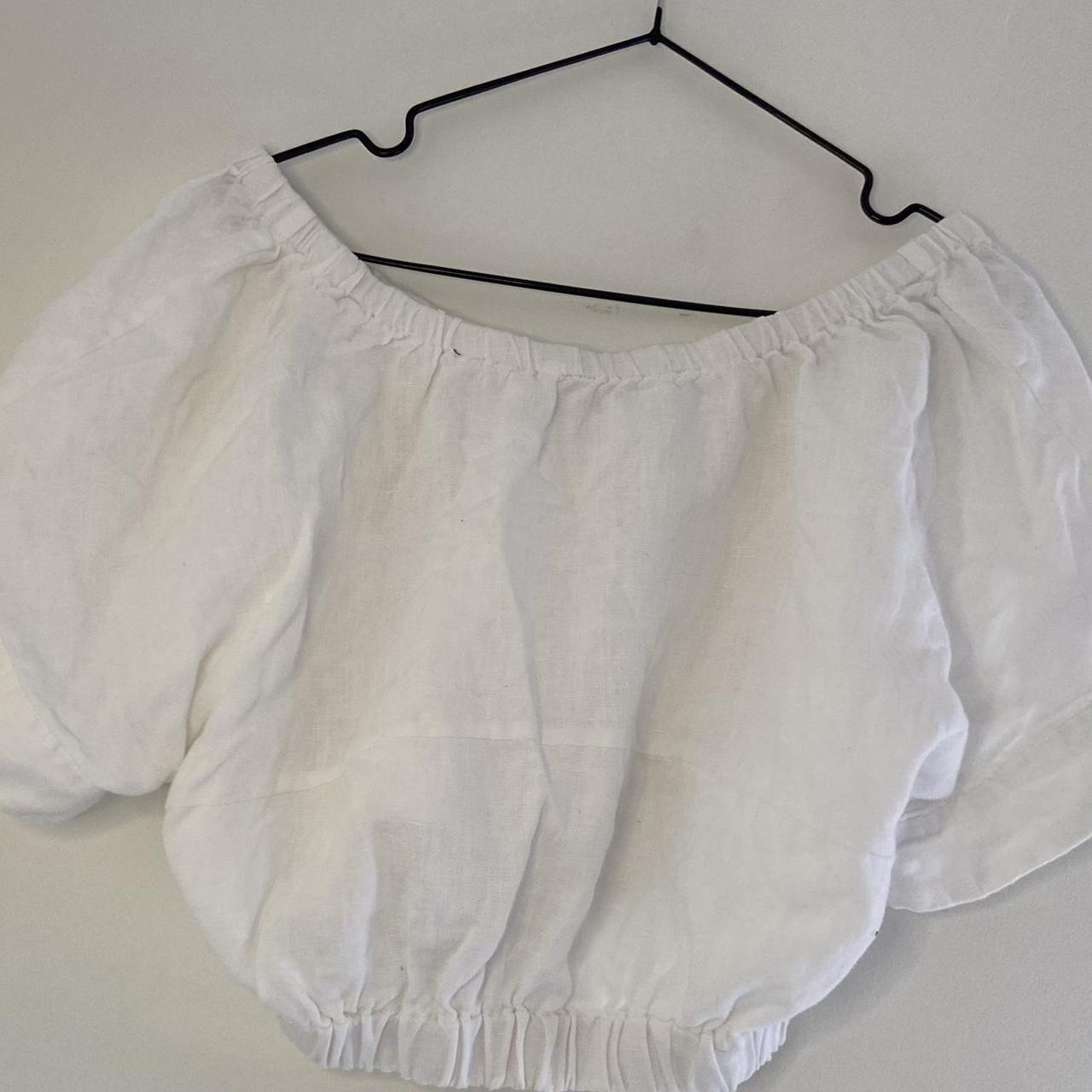 White off shoulder crop - s/b by Saba -size XS... - Depop