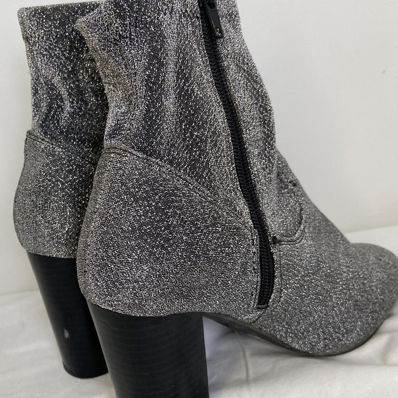 Sparkly silver sock boots - size 38 or au 7 or uk... - Depop