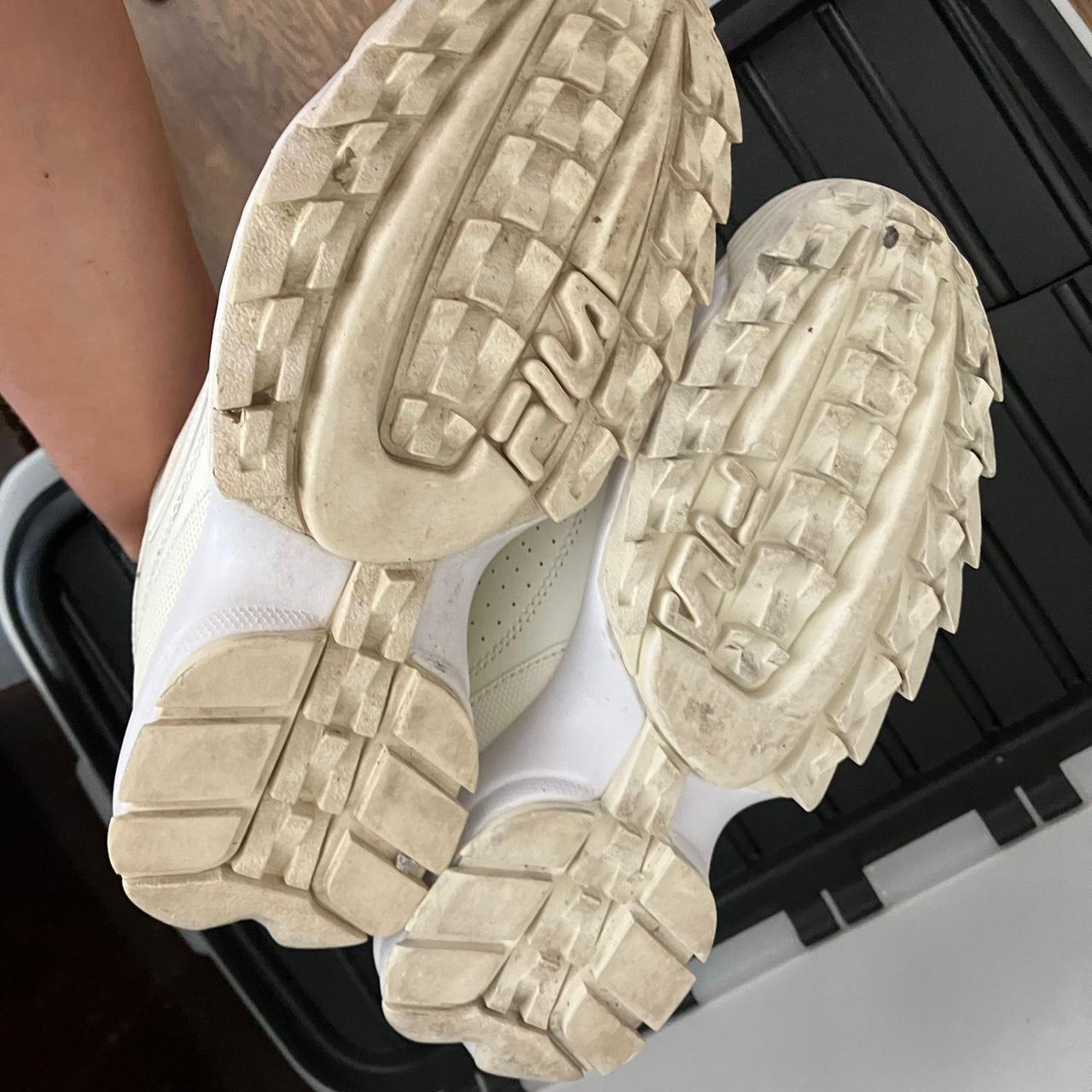 Fila Women's Cream and Tan Trainers | Depop