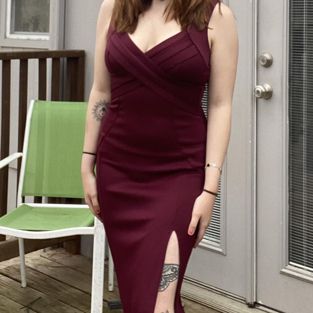 Emerald Sundae Women's Burgundy Dress | Depop