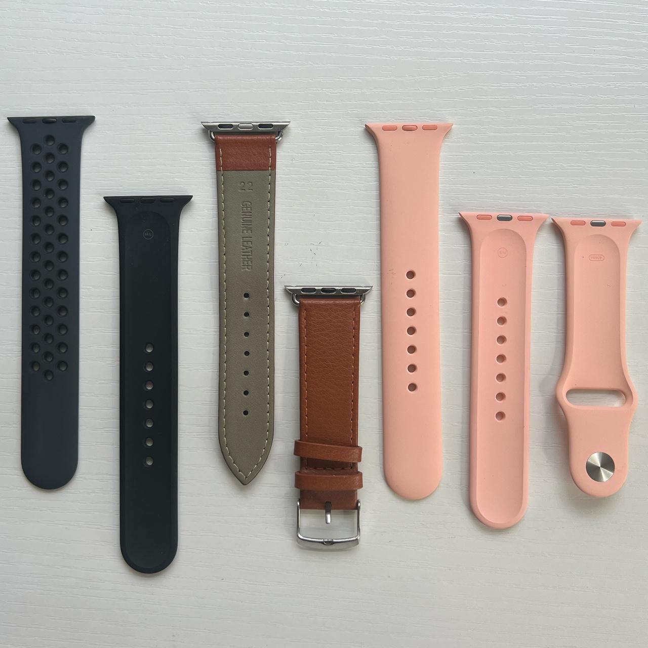 apple watch bands black band baby pink band brown... - Depop