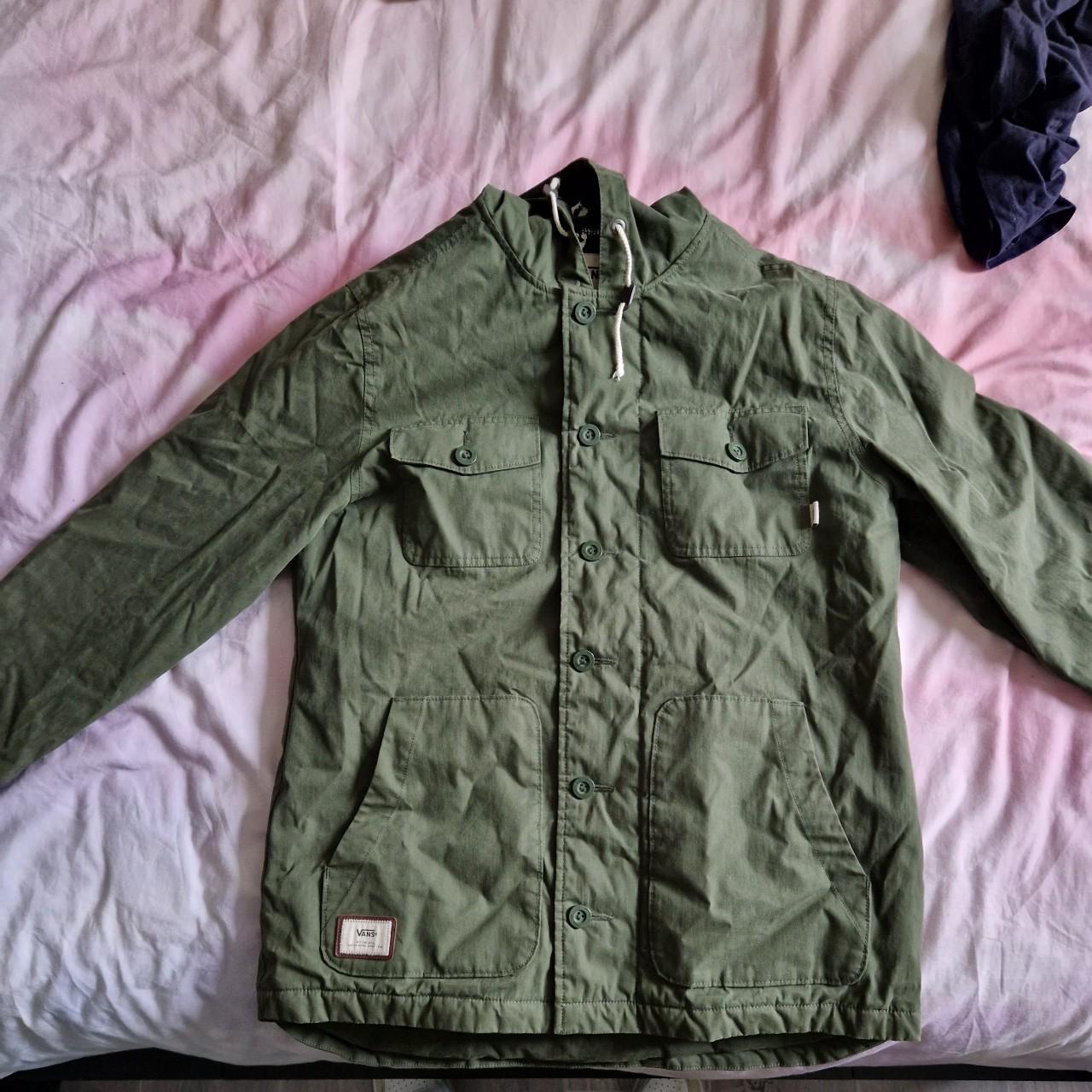 Vans green / khaki jacket with hood With hood and... - Depop