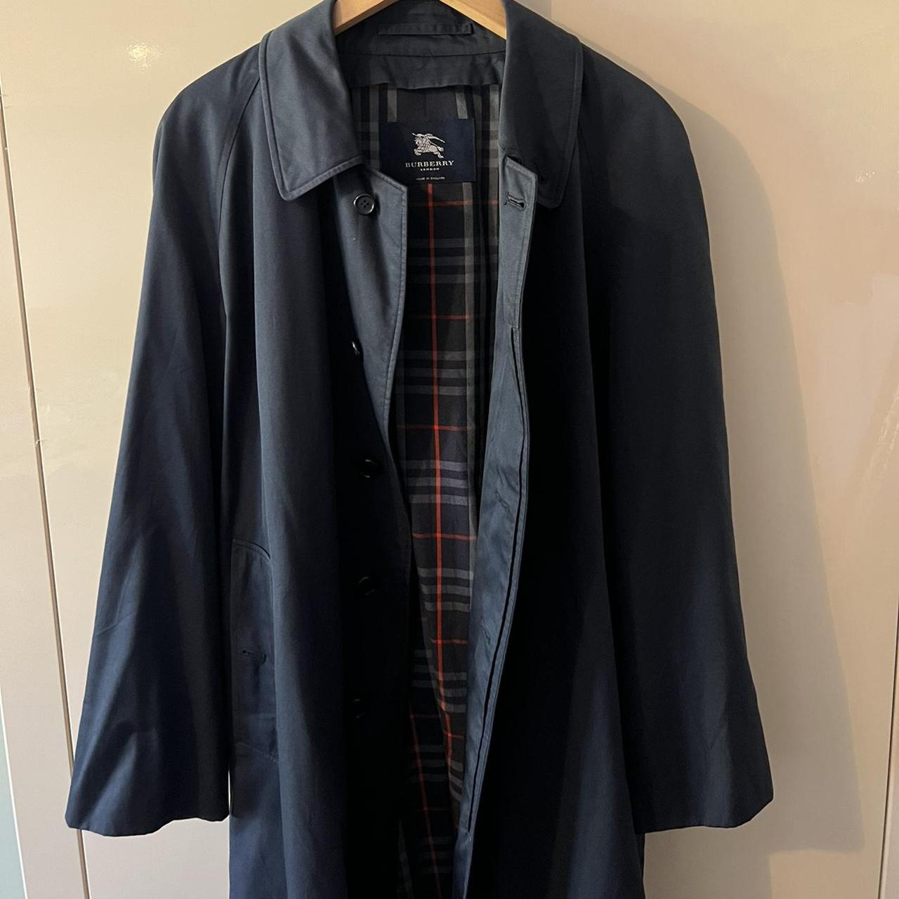 Burberry Navy Trench Coat Excellent Condition Size... - Depop