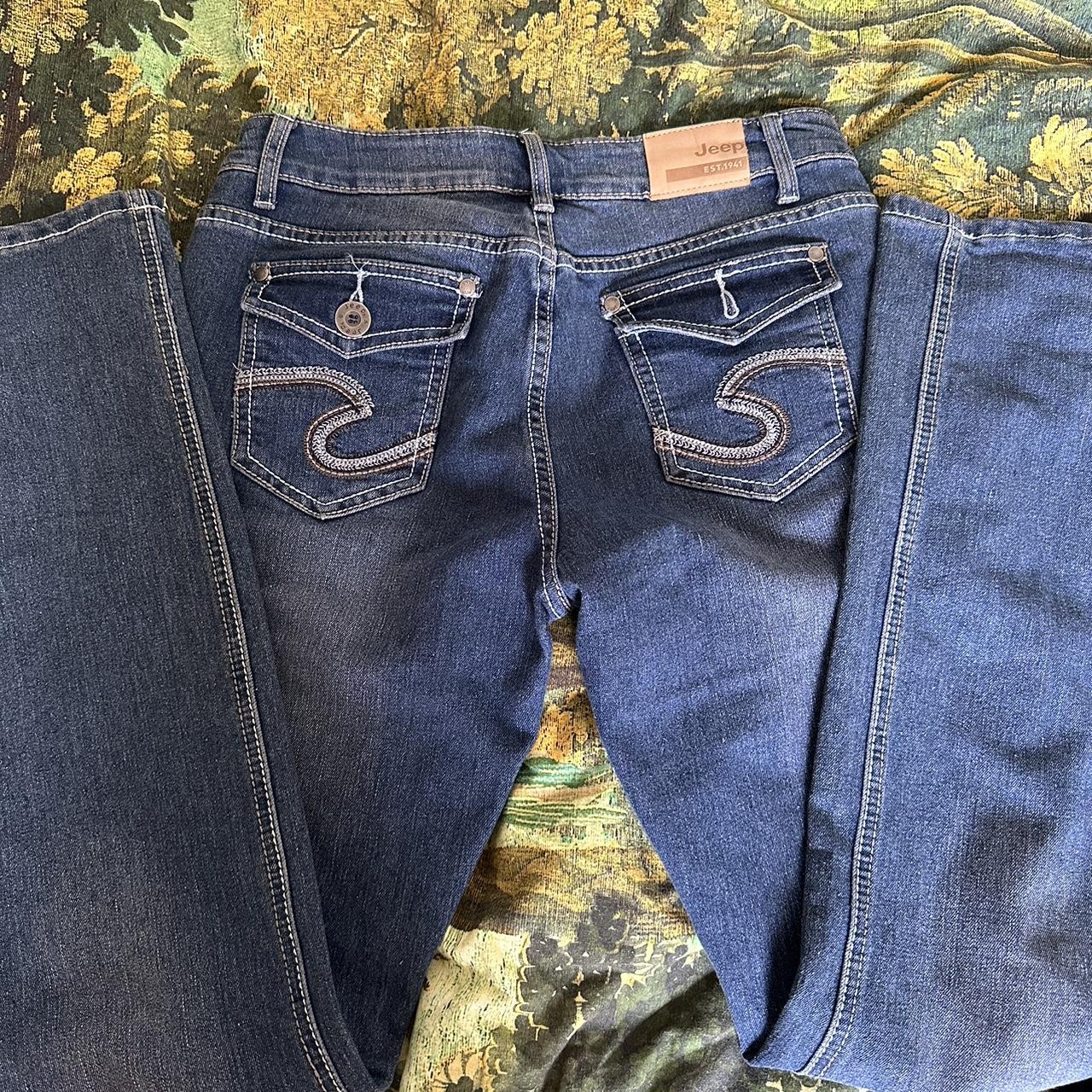 Jeep bootcut contrast stitch farm jeans Labelled... - Depop