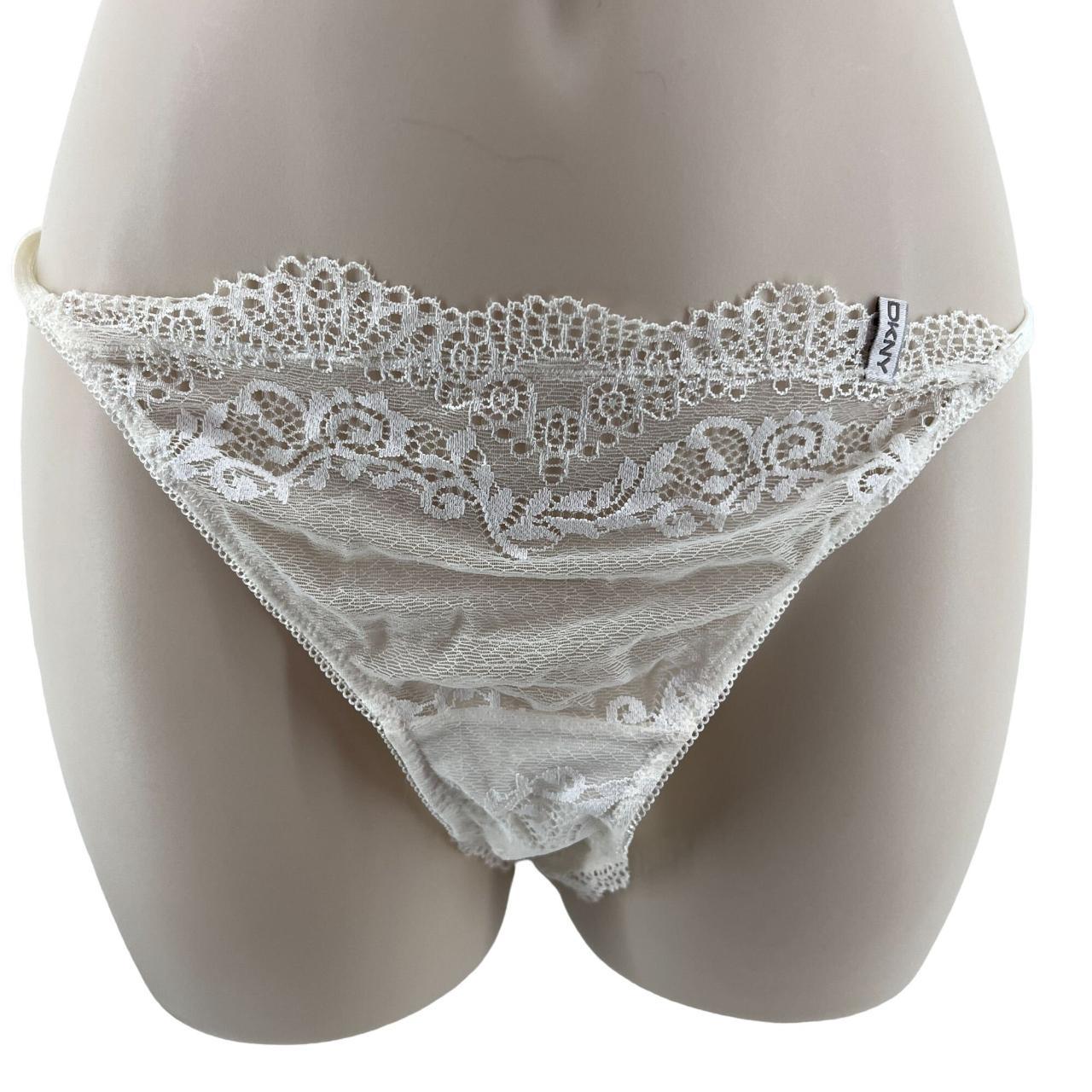 DKNY Sheer Lace String Bikini Ivory Womens... - Depop