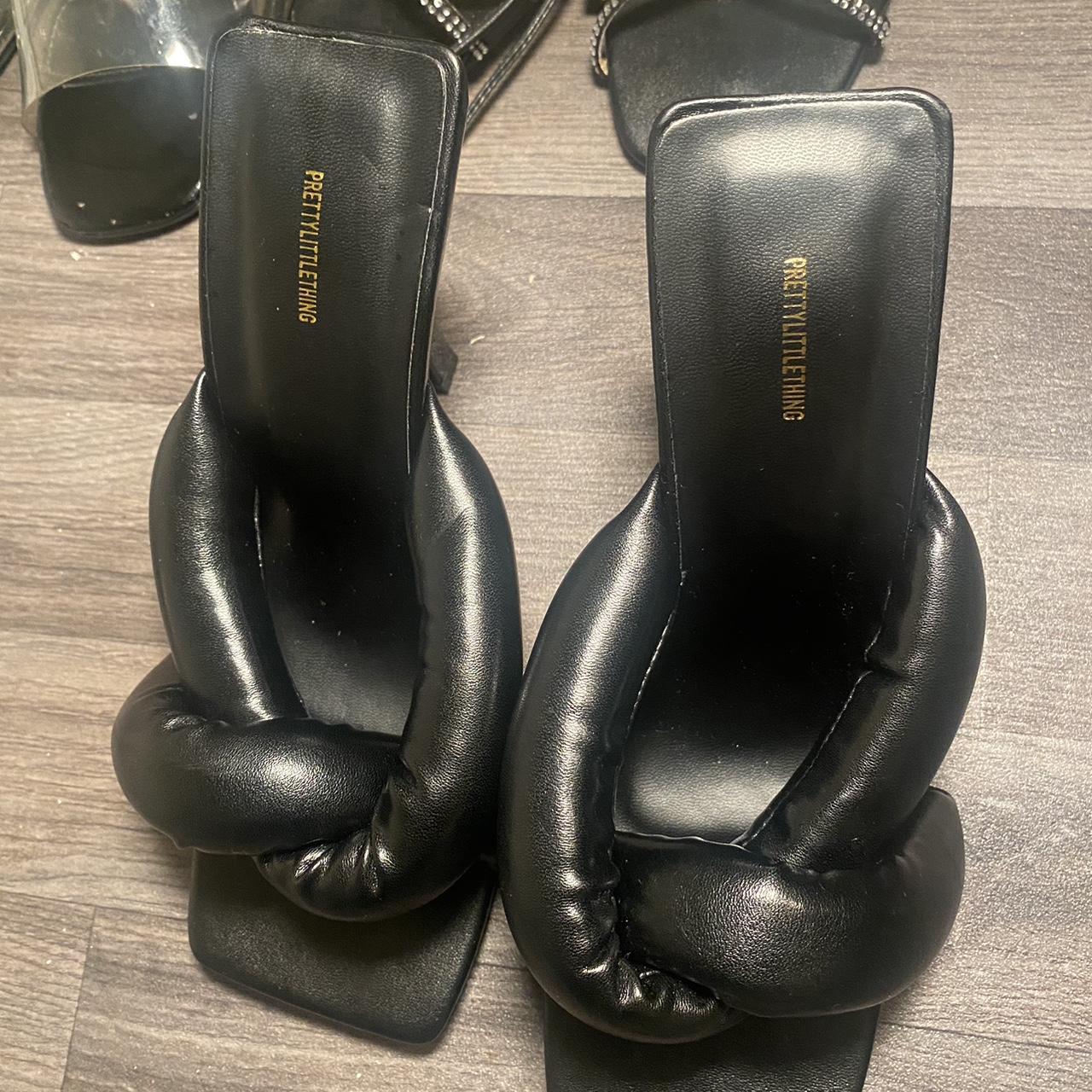 Pretty Little Thing Black Women Heels Size 4 Brand... - Depop