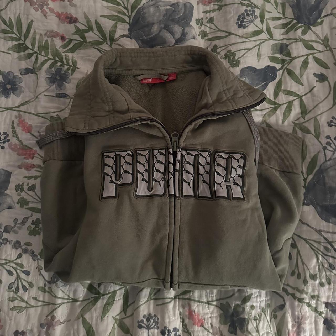 Green Puma zip-up jacket Sage green zip up! Comfy... | Depop