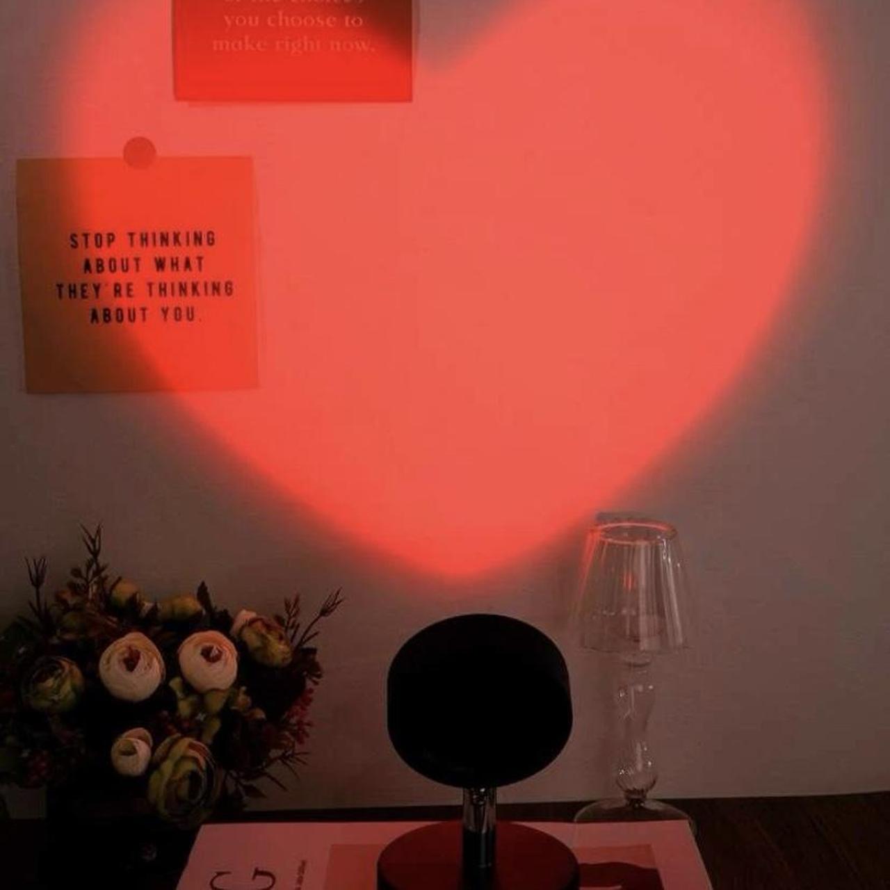 LED heart spotlight, Romantic Red light USB powered... - Depop