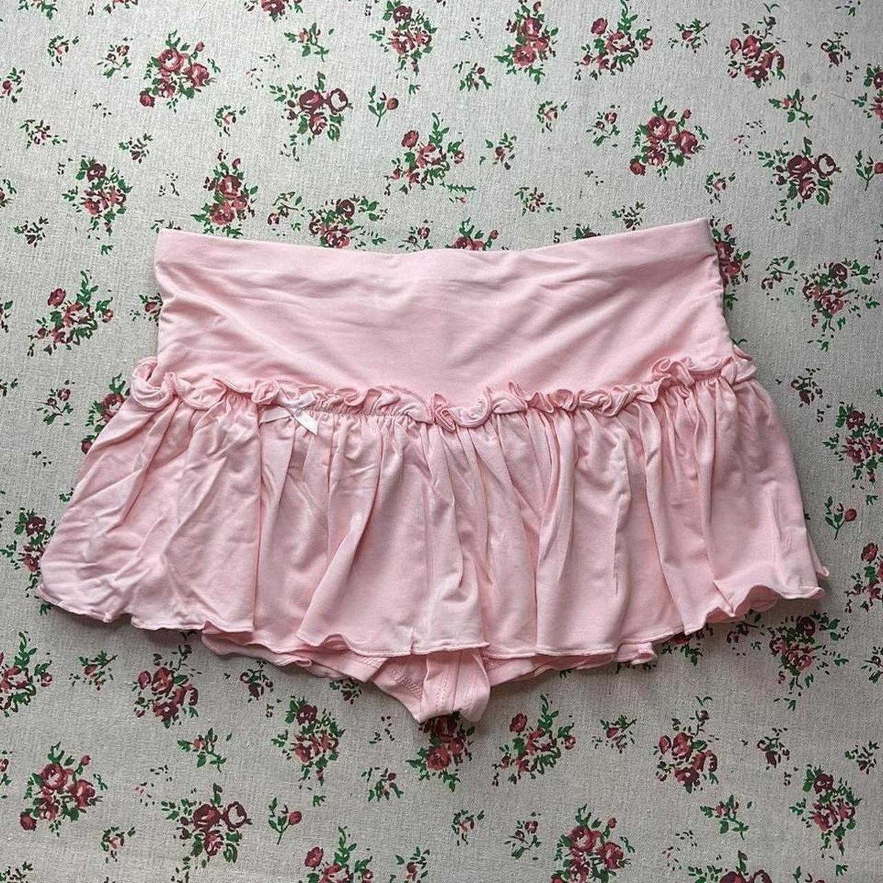 PINK RUFFLE MICRO SKIRT cute pink ruffle micro... - Depop