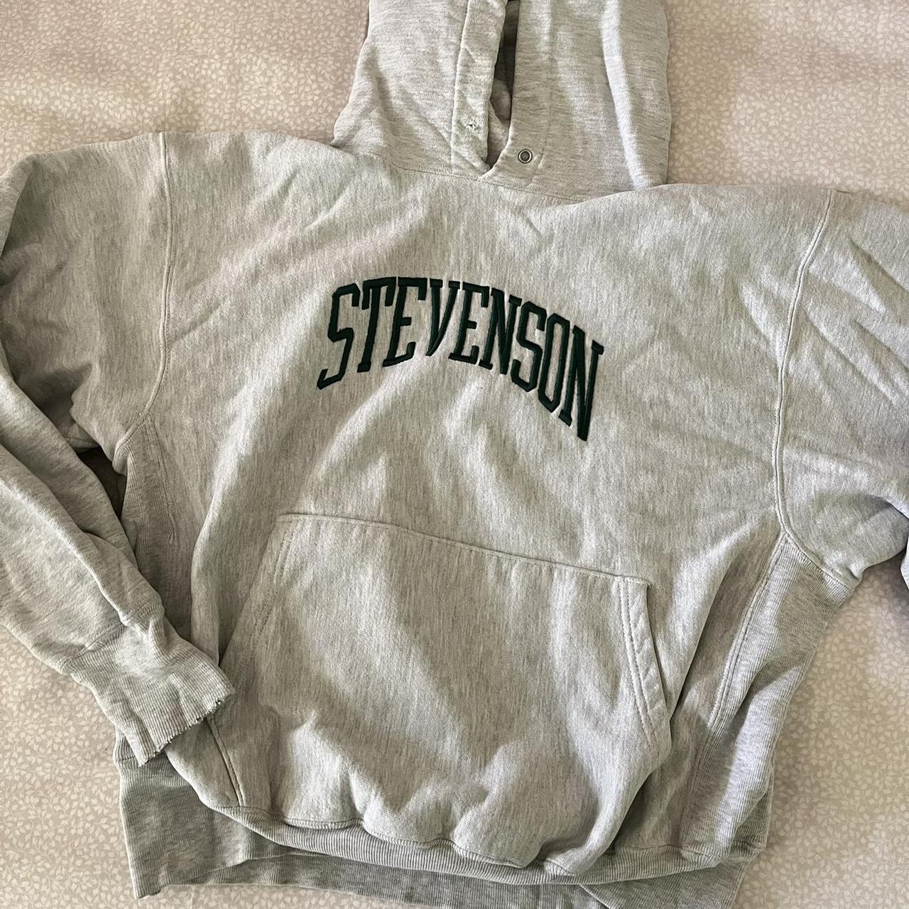 Vintage grey Stevenson hoodie Signs of wear on end... - Depop