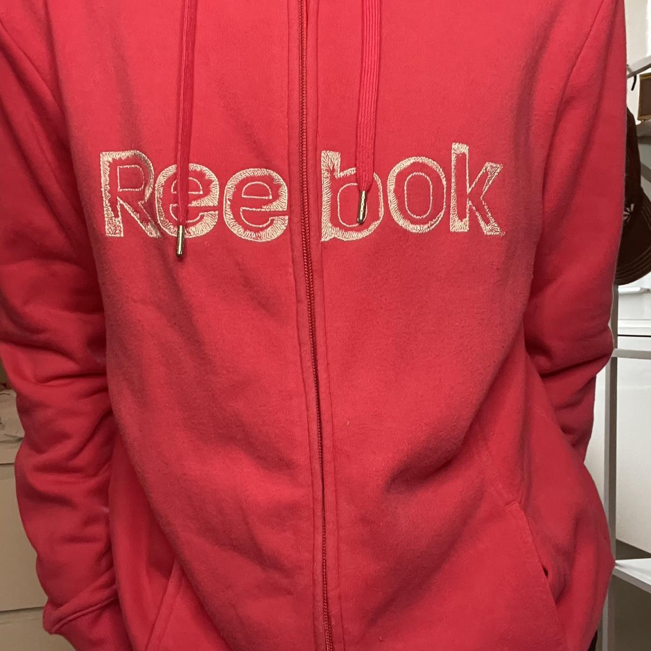 Reebok Women's Pink and White Jacket | Depop